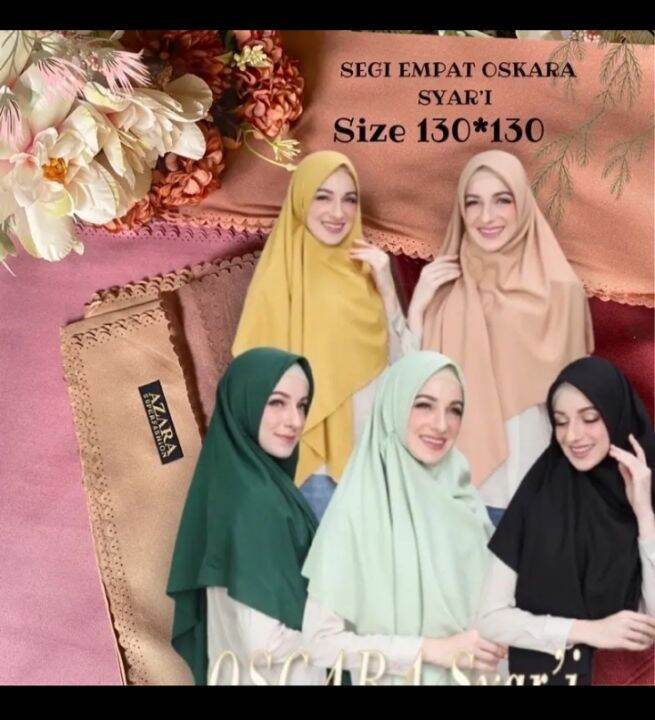*Hijab Azara polos jumbo* segi empat Voal jumbo laser cut OSKARA AZARA ...