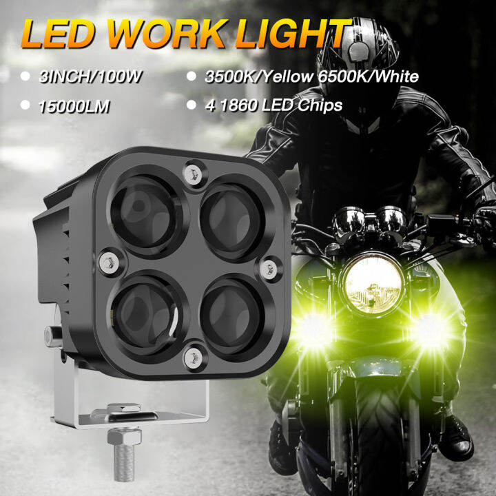 Mini Driving Light White+Yellow Universal High Quality 100W LED Work ...