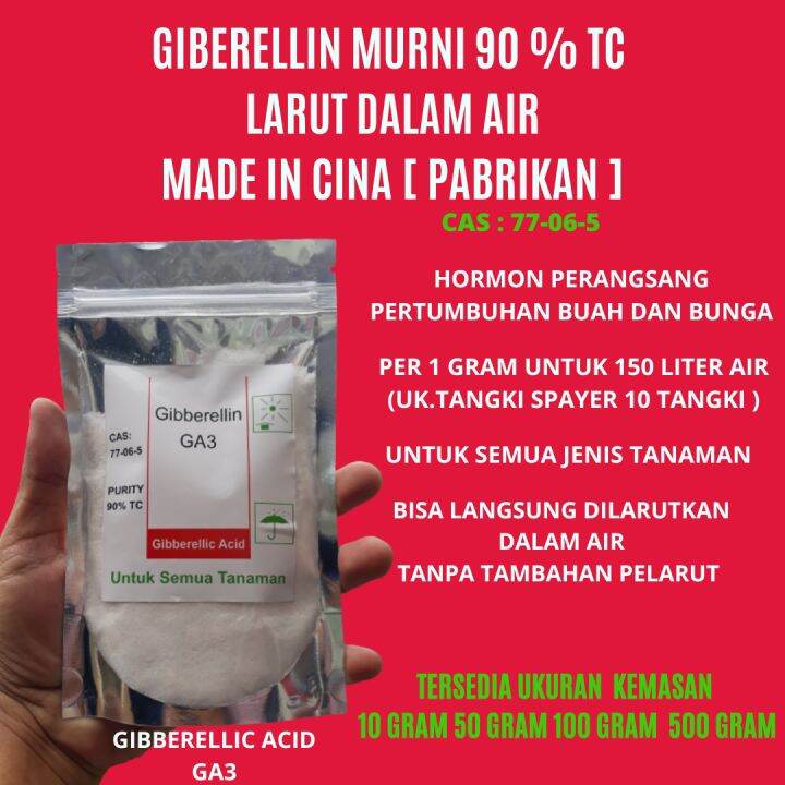 Ga3 Giberelin murni 90 % 10 gram giberelic acid zpt pupuk buah pupuk ...
