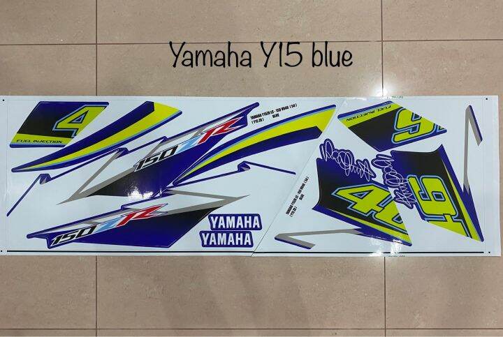 Yamaha y15 body sticker decal Rossi VR46 edition blue | Lazada