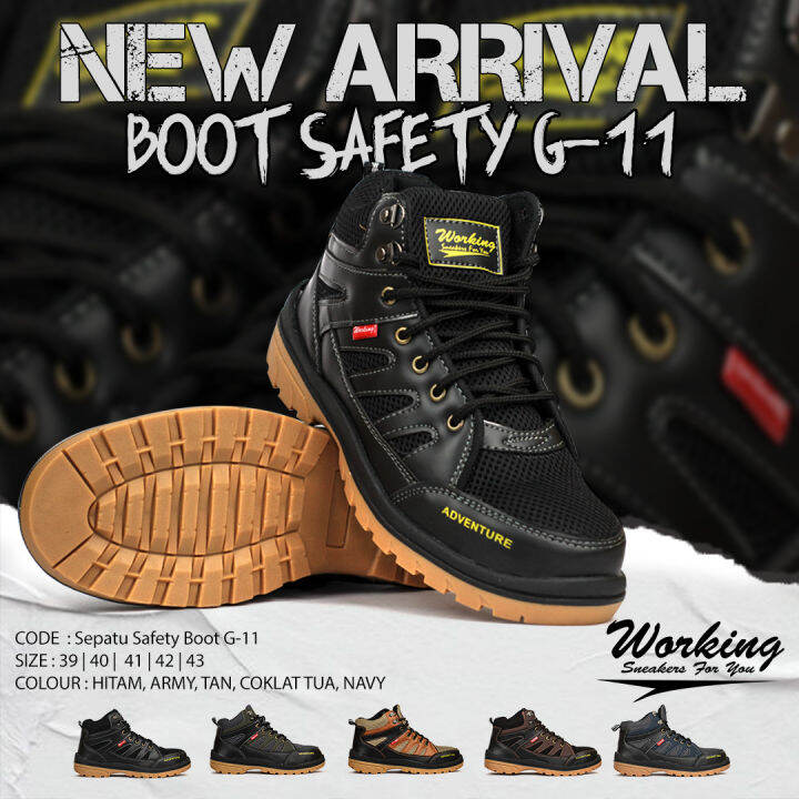 Sepatu Boot G-11 Safty Ujung Besi - Sepatu Sefty Proyek Lapangan ...