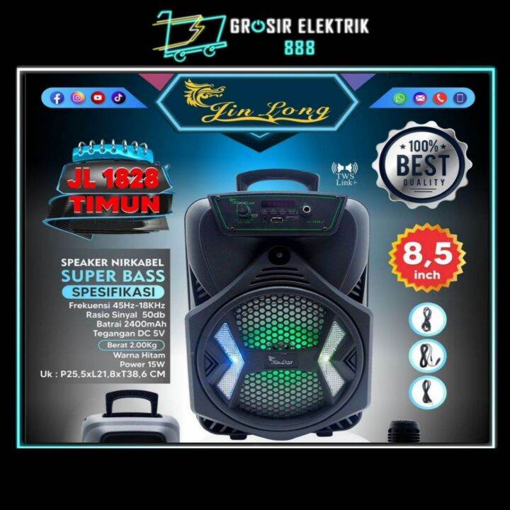JinLong Speaker Mic Bluetooth JL 1828 TIMUN | Lazada Indonesia