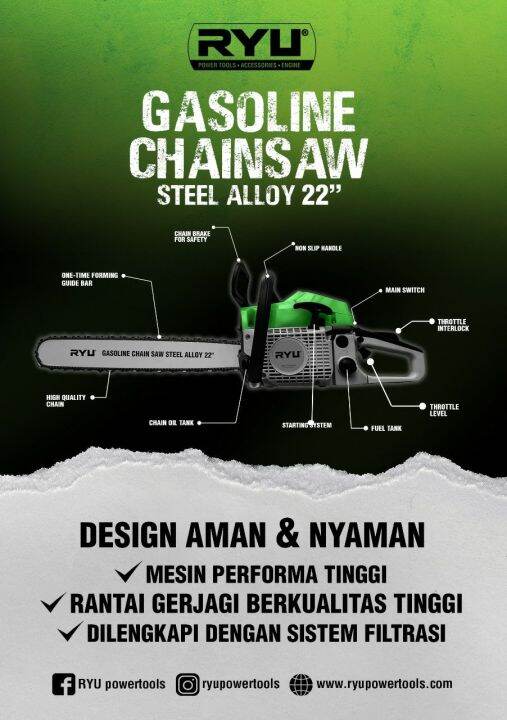 CHAINSAW RYU 22INCH | Lazada Indonesia