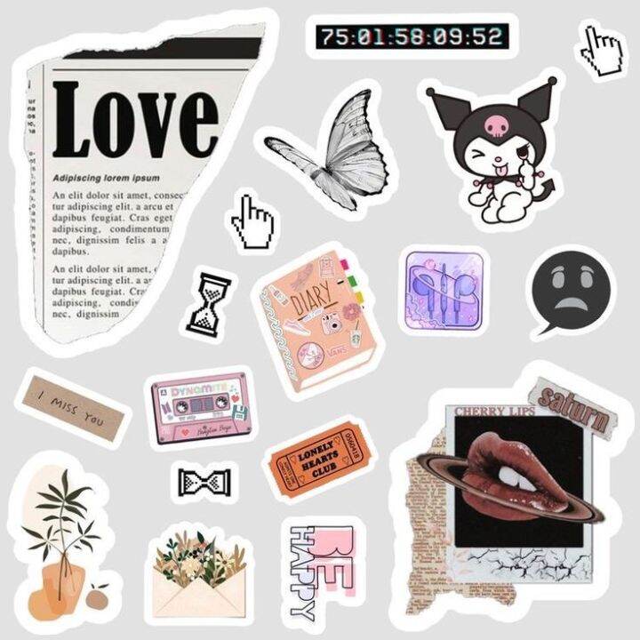 (10x10cm)sticker stiker vintage estetik jurnalis jurnal scrapbook pt 3 ...