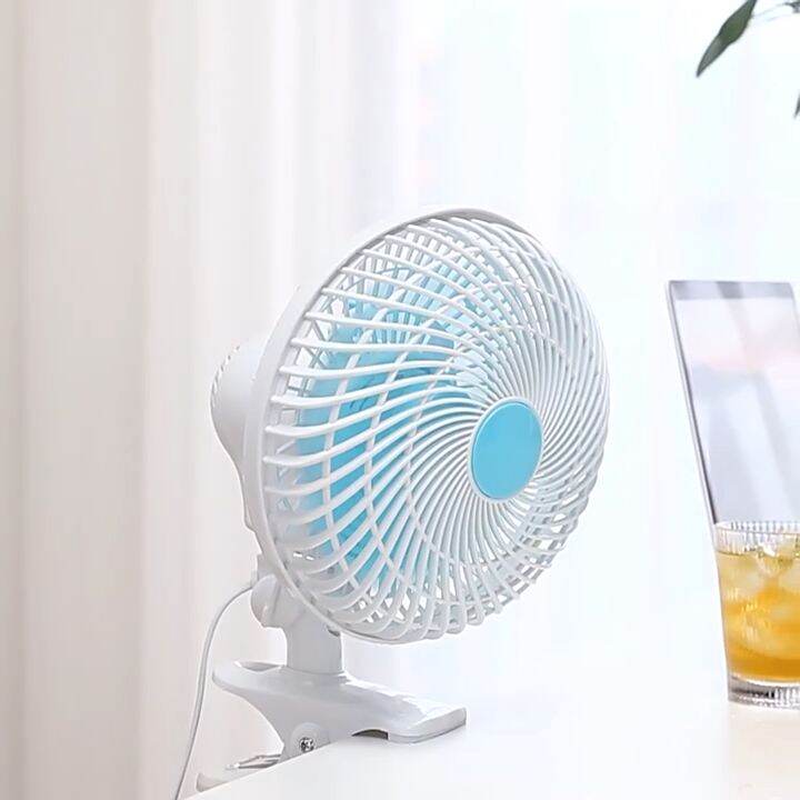Mini Electric Fan Portable Clip Electric Fan Office Desk 3 blade Spiral ...