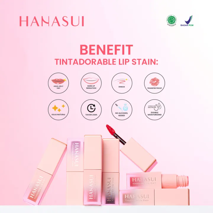 HANASUI Tintdorable Lip Stain - Lip Tint 02 Peachy | Lazada Indonesia