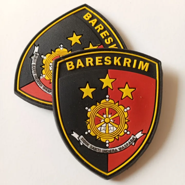 patch rubber BARESKRIM/POLISI/POLRI/tempelan karet emblem velcro ...
