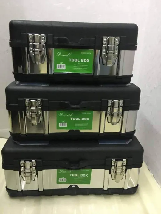ACTUAL PICTURE Duwell tool box stainless steel 14",17"19" Heavy Duty ...
