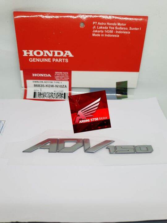 EMBLEM ADV 150 STICKER STIKER LOGO TULISAN TIMBUL 3D CHROME HONDA ...