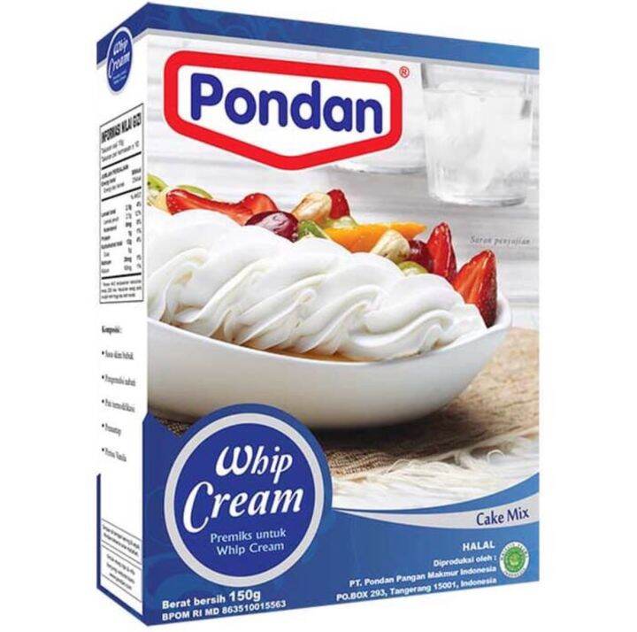 Pondan Whip Cream Whippy Wippy Whipping Cream instan krim hias kue ...
