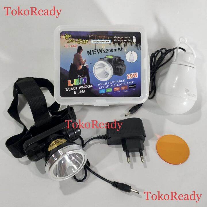 Senter kepala jinlong headlamp LED JL 460 tahan hingga 8 jam waterproof ...