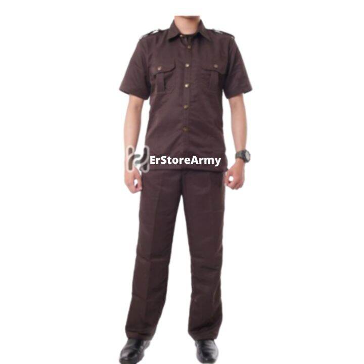 Promo Baju Seragam Safari Security Coklat Terbaru 2021, Safari Satpam ...