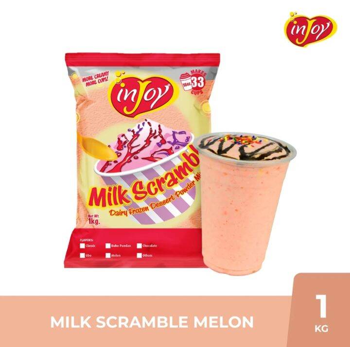 INJOY ICE SCRAMBLE MELON FLAVOR (1KG) | CLASSIC PINOY DESSERT | Lazada PH