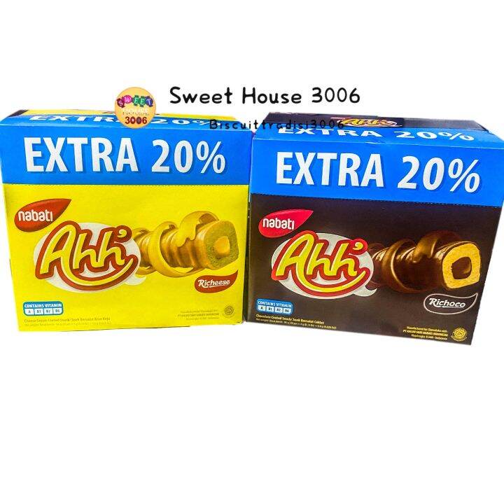 Nabati Ahh Triple Cheese Chocolate + Extra 20%(20’s x 4gm+0.8gm) Childhood Snack Jajan Zaman ...