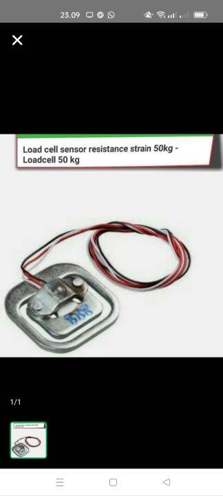 LOADCELL 50 KG / LOAD CELL 50 KG SENSOR RESISTANCE STRAIN ARDUINO UNO ...