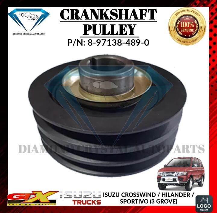 CRANKSHAFT PULLEY ISUZU CROSSWIND / HILANDER / SPORTIVO 4JA1 ENGINE (3 ...