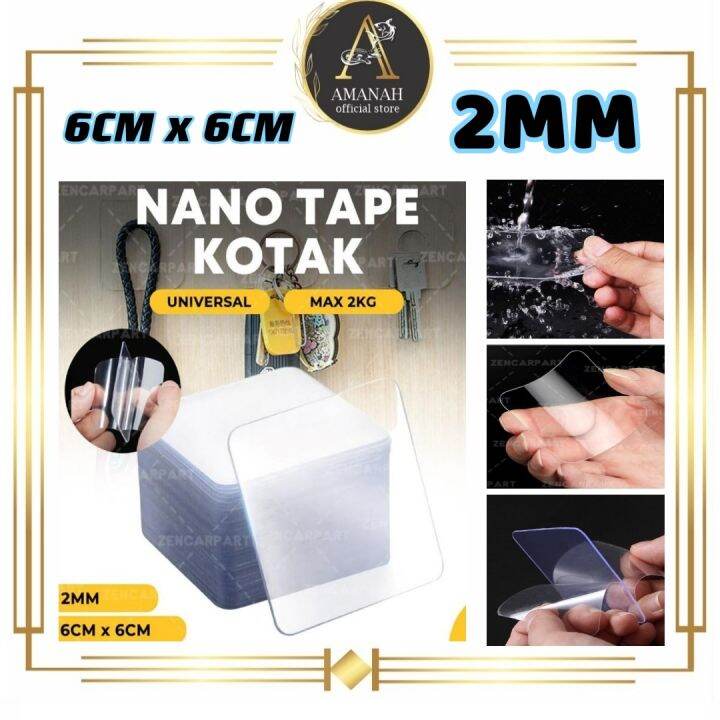 NANO TAPE KOTAK / DOUBLE TAP KOTAK 6CM X 6CM / KUAT DAN LENGKET TAPE ...