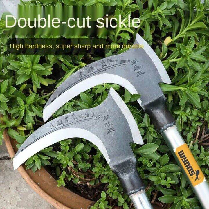 High-manganese Steel Double Cut Sickle Head with 40cm Steel Handle for ...