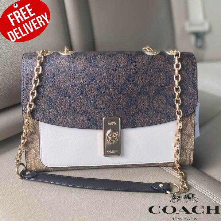ออก Shop USA รับประกันของแท้ 100% Coach LANE SHOULDER BAG IN BLOCKED ...
