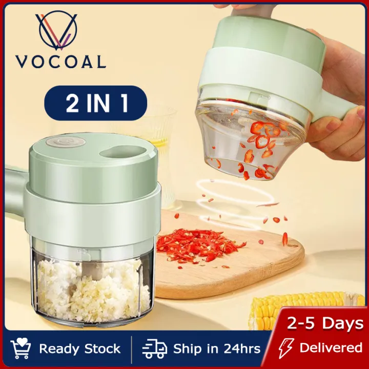 Vocoal Electric Food Chopper Vegetable Slicer Garlic Grinder Handheld ...