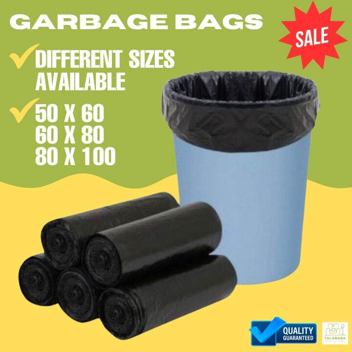 T.Ph Black Plastic Garbage Waste Bag Basurahan Malaki Maliit na Trash ...