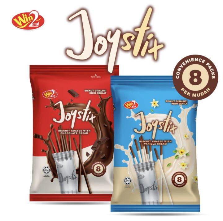 [HALAL]Win2 Joystix Biscuit Coated With Cream (20g x 8 Packs) | Lazada
