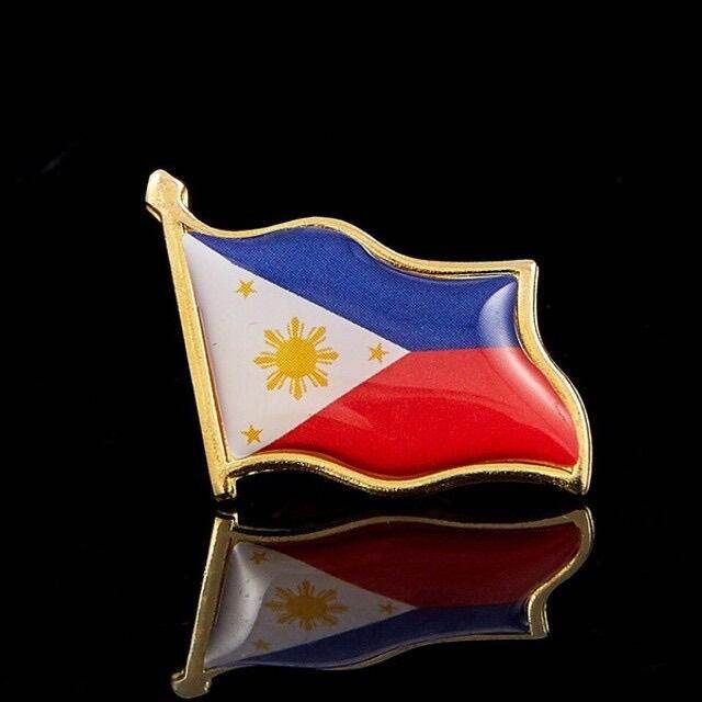 PHILIPPINE FLAG COLLAR PIN - LACQUER POLISHED AND WITH METAL CLUTCH PIN ...