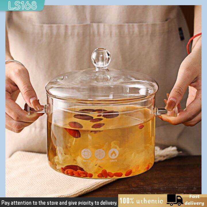 COD high borosilicate glass soup pot with ceramic pot glass binaural ...