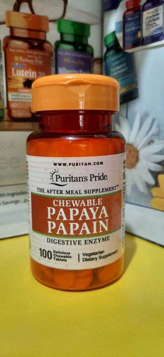 Papaya Papain Digestive Enzyme 100 Chewable Tablets EXPIRY: Aug. 2025 ...