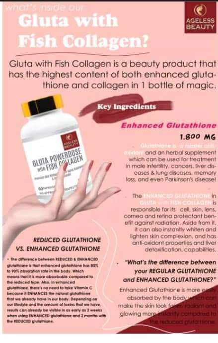 Ageless Beauty Gluta Powerdose with Fish Collagen (60 softgels) | Lazada PH