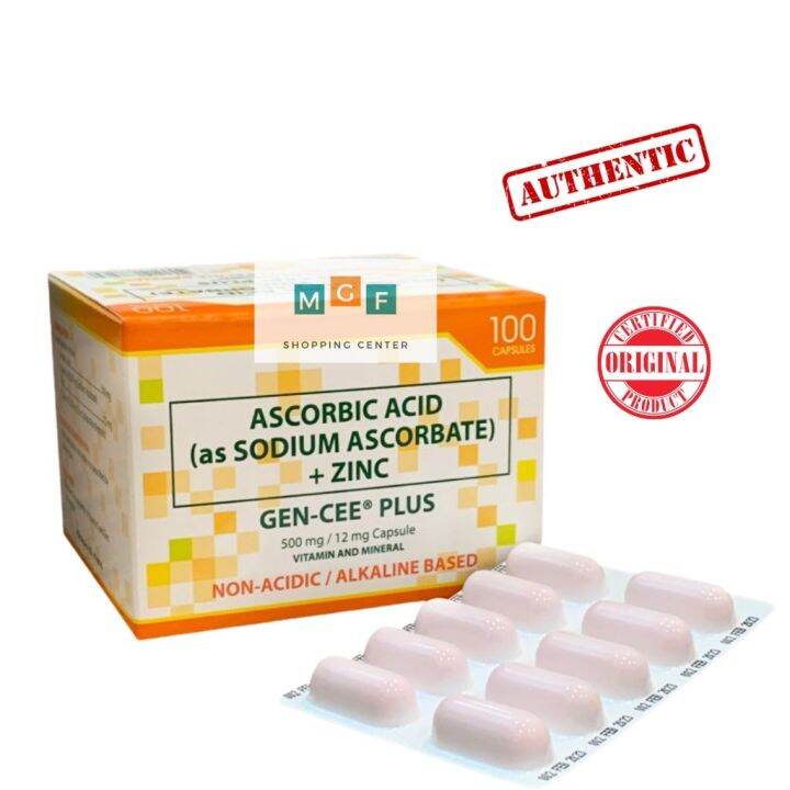 GEN-CEE PLUS With ZINC 500MG (100 Capsules) | Lazada PH