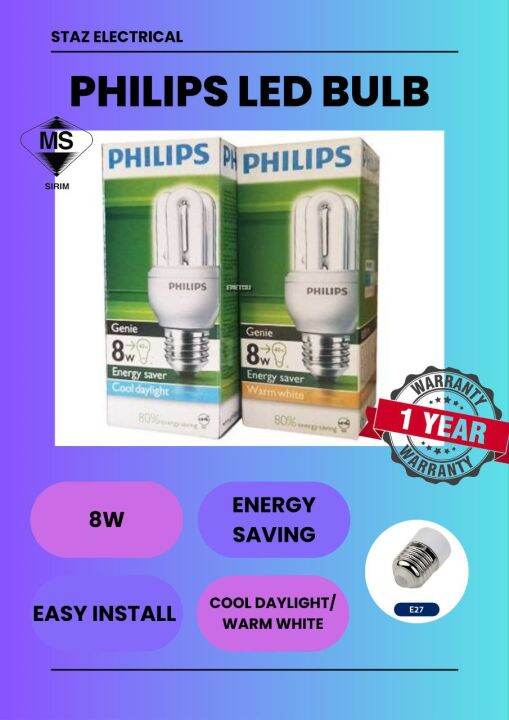 Philips E27 Genie 8W D/L Bulb | Lazada