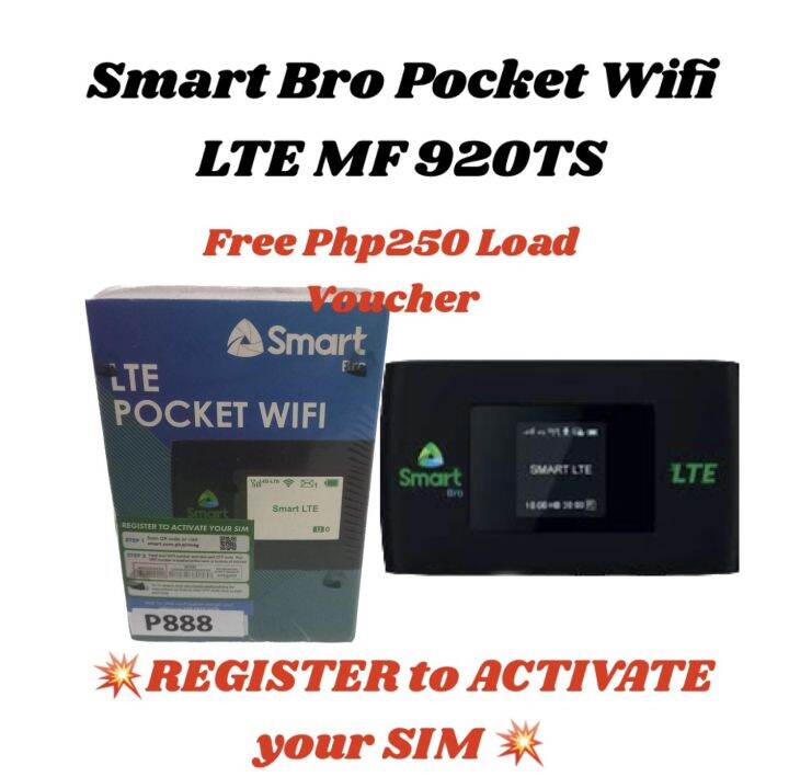 SMART Bro Prepaid Pocket Wifi LTE MF920TS | Lazada PH