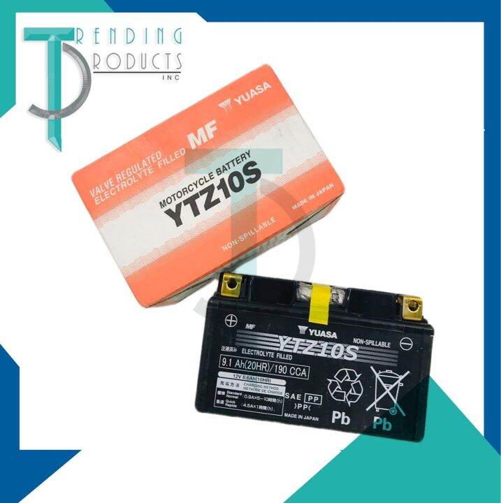 Yuasa Motorcycle Battery, Yuasa YTZ10S 12V. 9.1Ah, Made in Japan ...
