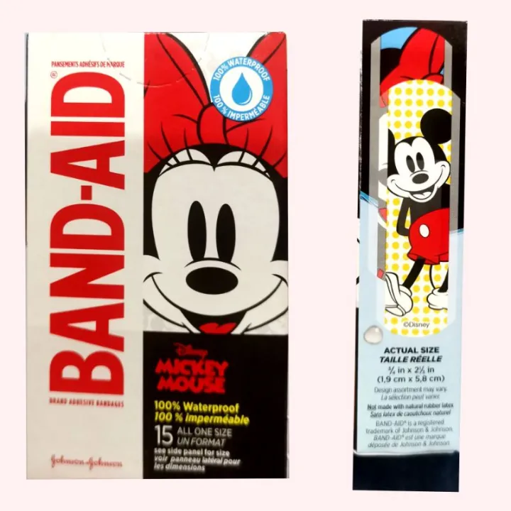 15 pieces Mickey Mouse Minnie Mouse Band-Aid Adhesive Bandages for kids ...