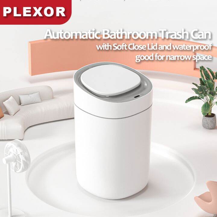 Plexor 9L/15L Smart Motion Sensor Trash Bin with Soft Close Lid, Slim ...