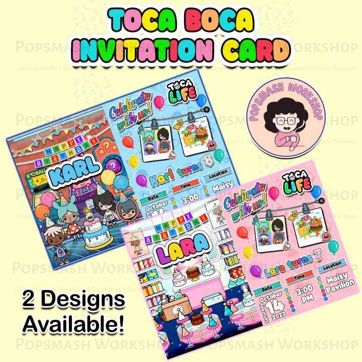 Toca Boca Personalized Invitation Cards Set of 10 (10 pcs per 1 order ...