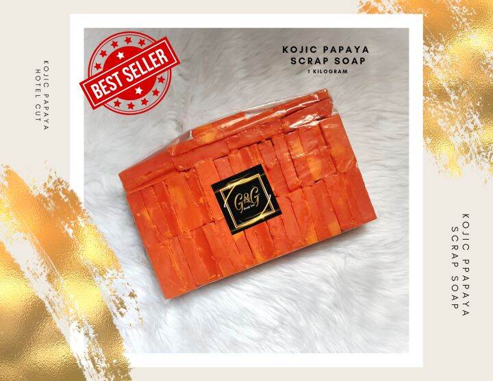 Kojic with Papaya Cubes Scrap Soaps Hotel Cut Peeling and Moisturizing 100% Authentic and ...