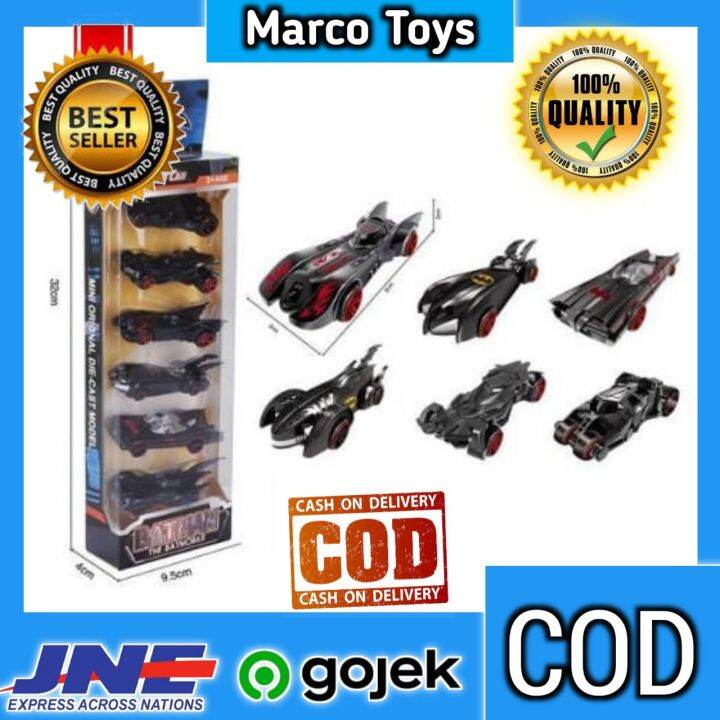 (COD) Mainan Anak THE BATMOBILE ISI 6 Mobil Batman Die Cast Car Set ...