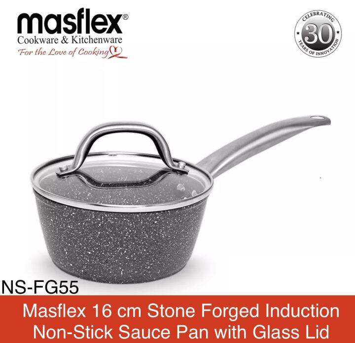 Masflex Original 16 cm Stone Forged Induction Non Stick Saucepan with ...