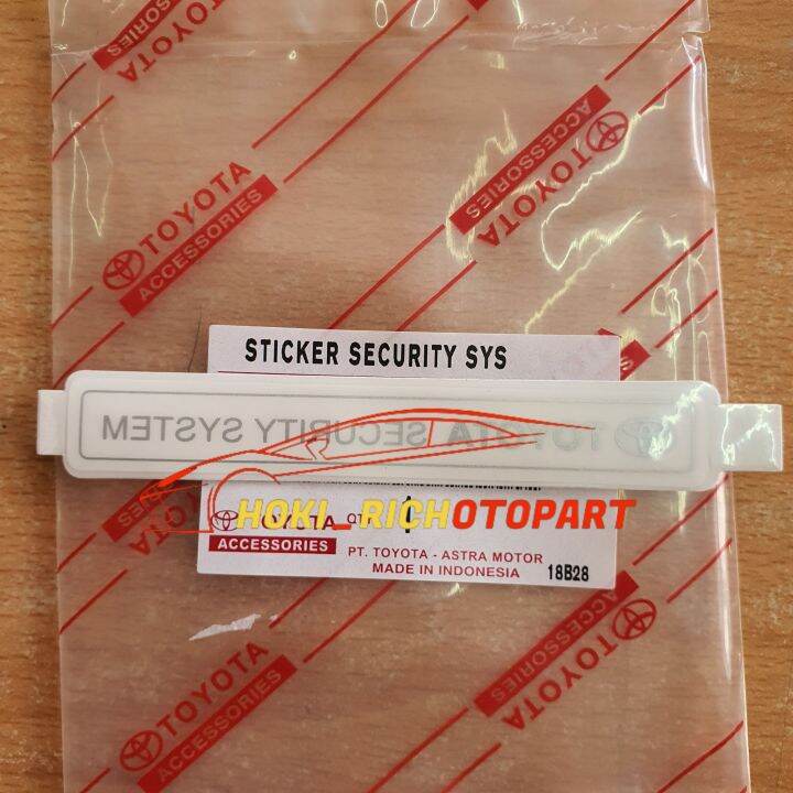 Sticker Stiker TOYOTA SECIRITY SYSTEM ORIGINAL | Lazada Indonesia