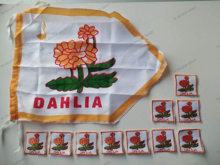TANDA REGU PRAMUKA PUTRI BUNGA DAHLIA 1 set terdiri dari 10 bordir dan ...