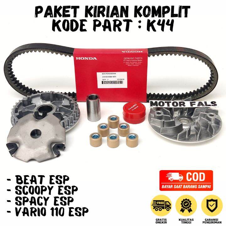 Vanbelt Rumah Roller Kipas CVT Beat Esp - Scoopy Esp - Vario 110 LED Stater Halus Kode Part K44 ...