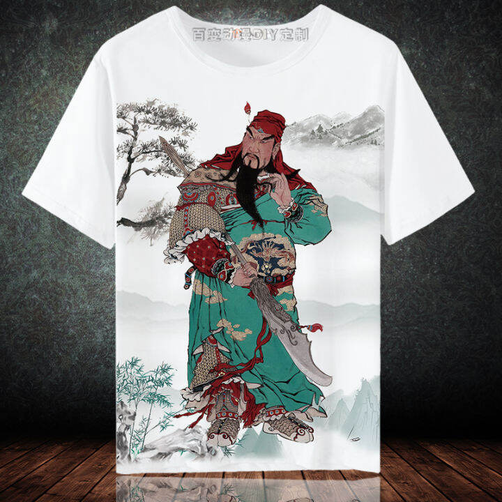 Chinese Fad T-shirt Summer Trendy Chinese Style Short Sleeve Three ...