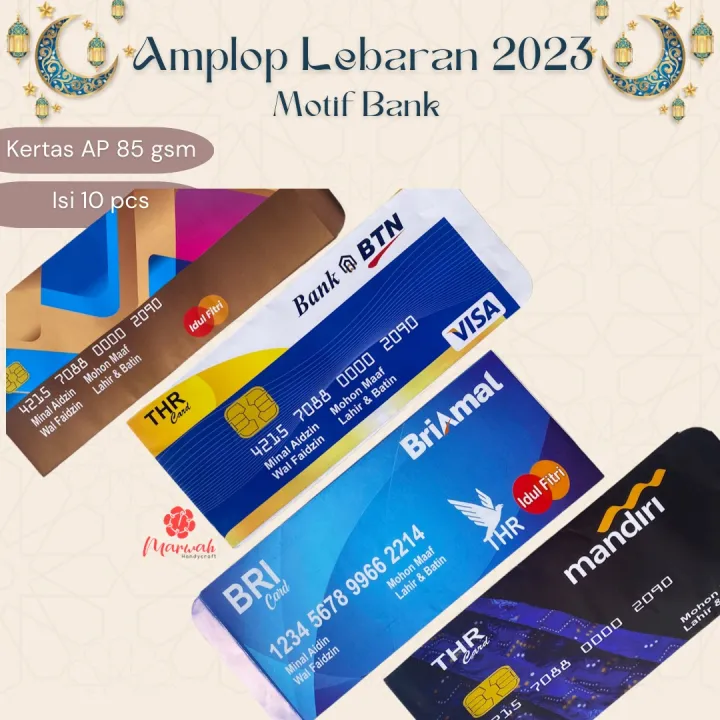 Amplop Lebaran Motif Bank Kertas Art Paper 85 gsm Angpau Lebaran Unik ...