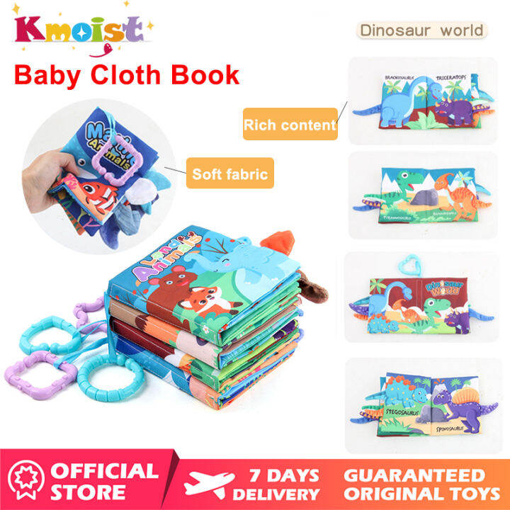 Kmoist พัฒนาการศึกษาหนังสือผ้านิ่ม3D หนังสือผ้าการ์ตูนสำหรับเด็กทารกสำหรับเด็กของเล่นไม่มีสาร ...