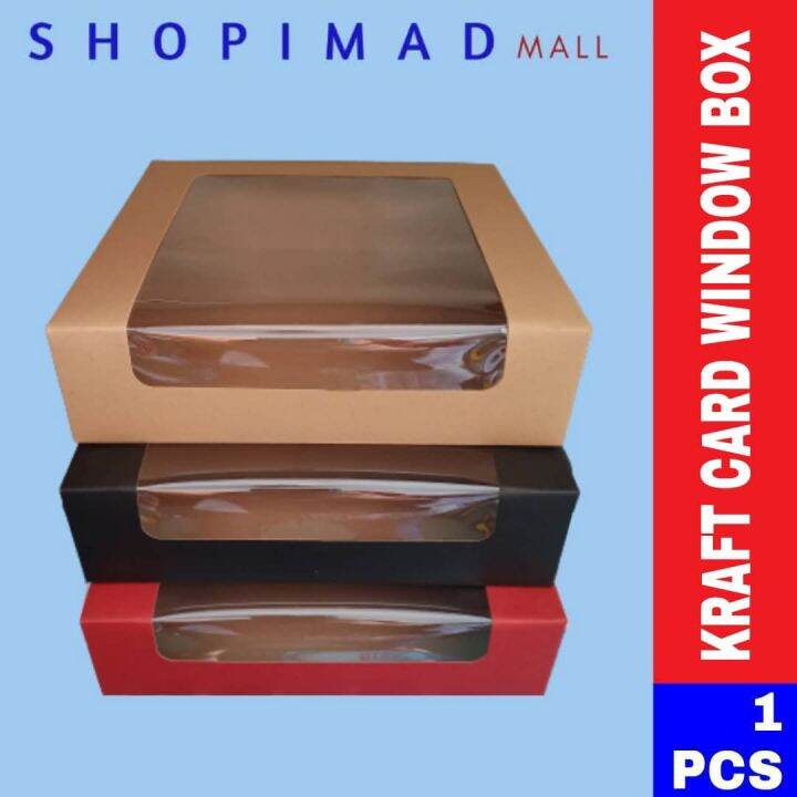 KRAFT CARD WINDOW BOX | KOTAK BROWNIES TALAM | KOTAK KEK WINDOW | Lazada