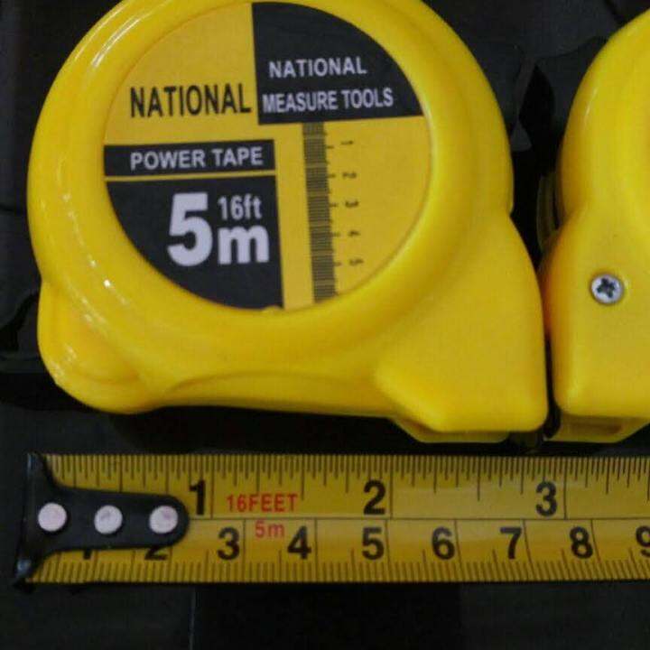 meteran tukang bangunan pengukur jarak tali besi full baja NATIONAL ...