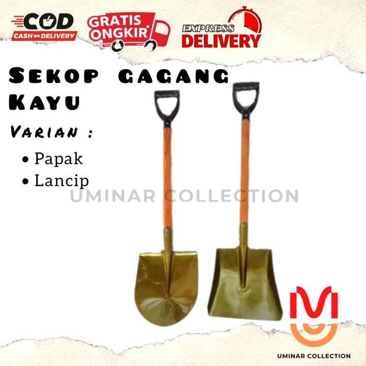 Sekop / Sekrop Pasir Besi Gagang Kayu Murah dan Berkualitas | Lazada ...