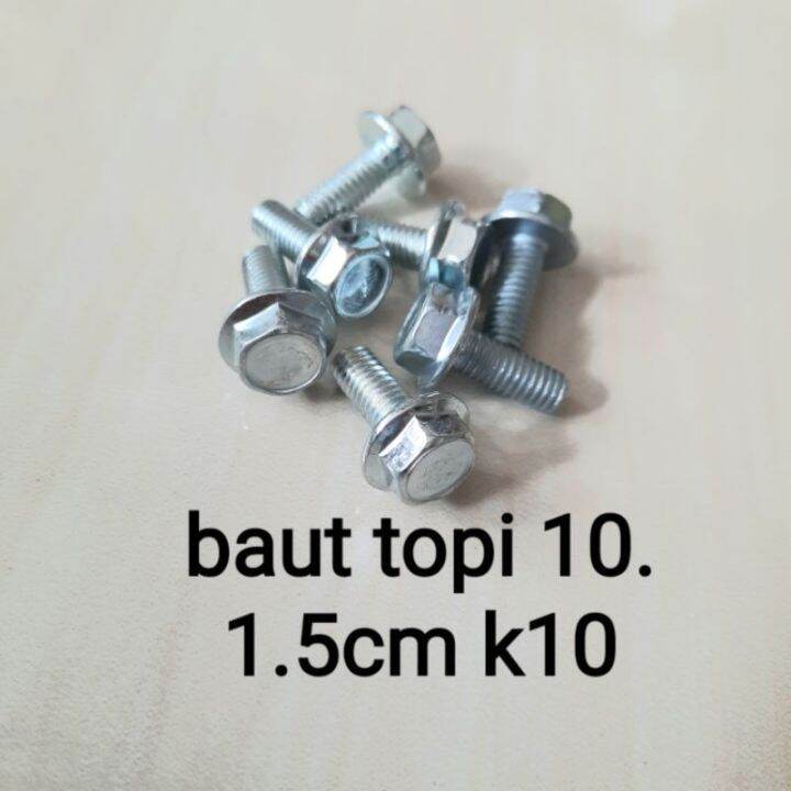 Lim Baut Motor baut 10 topi baut flange bolt 10 / 6mmx15mm ( 5 biji ...